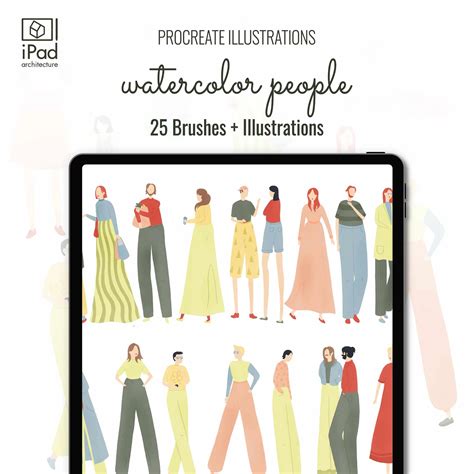 Procreate Watercolor People Brushset And Illustrations Toffu Co