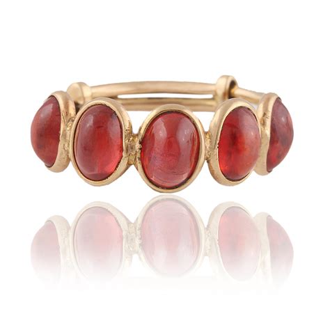 Red Spinel Half Band Ring 18 Carat House