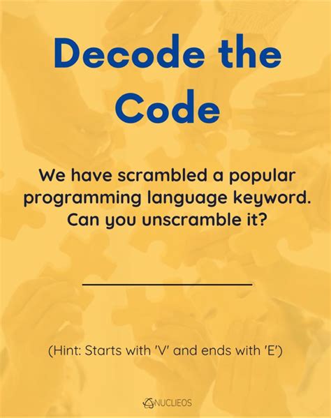 Nuclieos On Linkedin Puzzle Codingchallenge Decode Skill Crackthecode Tech