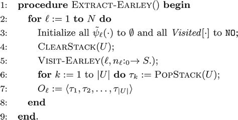 support graph extraction routine extract earley tailored for the
