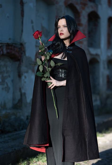 Woolen Vampire Victorian Cloak Gothic Medieval Cloak High Collar