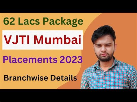 Lacs Package VJTI Mumbai Placements Branchwise Details Competes Top NITs YouTube