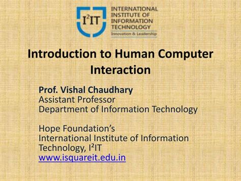 Introduction To Human Computer Interaction Pptx Technology And Computing