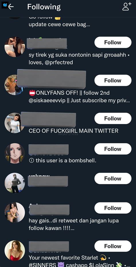 Askrlfess on Twitter: "[askrl] sebel bgt guysss crush aku followin banyak akun18+ di Twitter nya ...