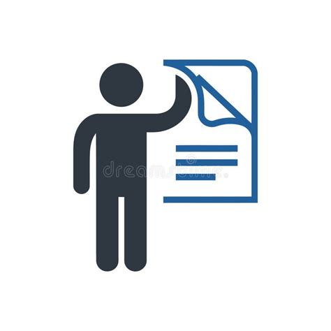 Man Pointing At Document Icon Stock Vector Illustration Of Icon Sign