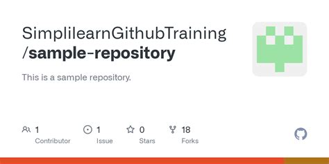 Github Simplilearngithubtrainingsample Repository This Is A Sample
