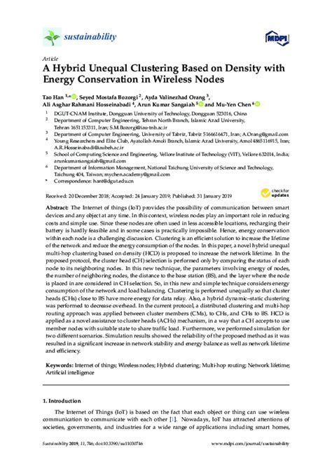 Pdf Hybrid Density Based Clustering For Iot Energy