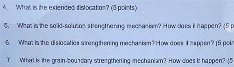 Solved 4 What Is The Extended Dislocation 5 Points 5
