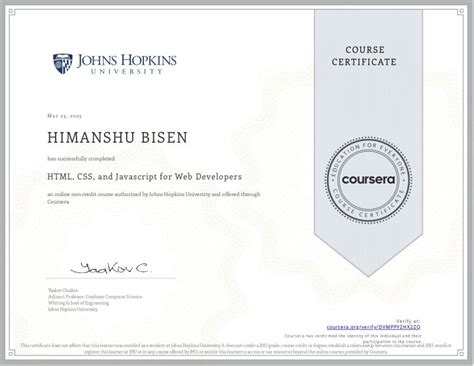 Himanshu Bisen On Linkedin Certificationcourse Cousera