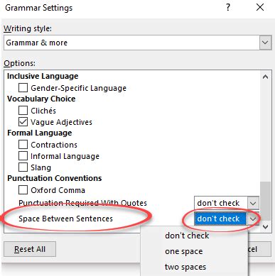 Sentence Spacing In Word One Two Or Don T Bother Office Watch