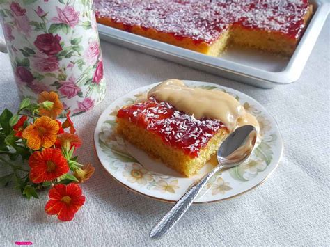 Coconut And Jam Sponge Afelias Kitchen