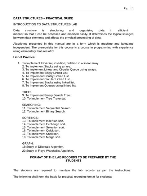 Data Structures Practical Manual Pdf Queue Abstract Data Type Theoretical Computer Science