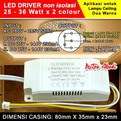 Jual Led Driver X Warna Ma Ac Dc Casing Plastik Non Isolasi Shopee Indonesia