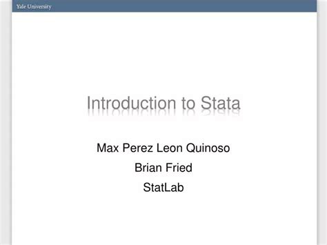 Ppt Introduction To Stata Powerpoint Presentation Free Download Id
