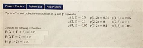 Solved Points The Joint Probability Mass Function Of X Chegg