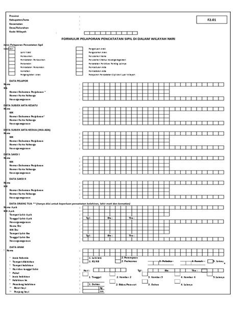 Formulir F2 01 Permohonan Kk Pdf