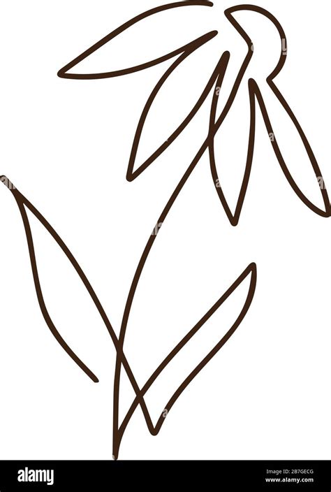 Flower Vector One Line Art Logo Minimalist Contour Drawing Monoline Continuous Line Artwork