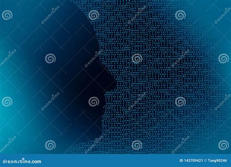 human head with digital code stock illustration illustration of human cyberspace 143709421