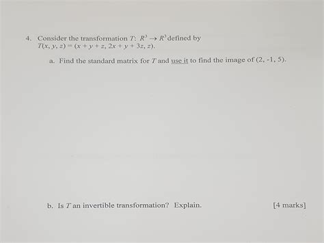 Solved Consider The Transformation T R Rightarrow Chegg