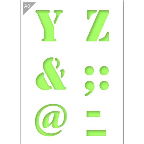 Letter Stencil Uppercase Letters Y Z And A3 Size Stencil