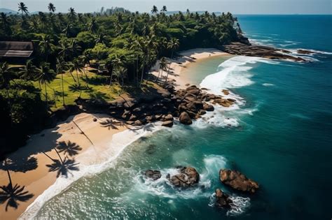 Premium Photo Aerial View Of Surf Beach Generative Ai