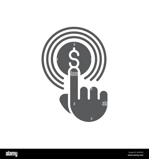 Hand Using Touch Screen And Coin Icon Color Line Outline Vector Sign