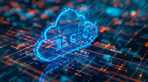 Cloud Computing Technology Display With Digital Data Streams And Animations In Cyber Environment