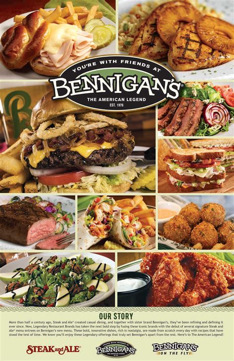 Menu Bennigans