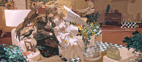 Safebooru 2girls Absurdres Bangs Bird Black Dress Black Nails Bow