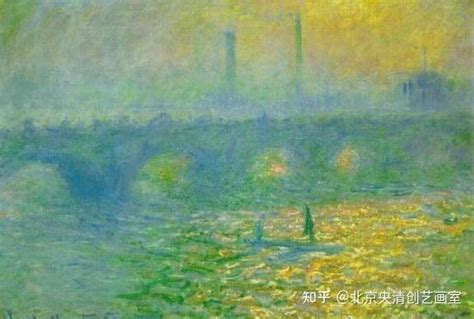 同一个地点用不同的色彩表达莫奈系列绘画作品《滑铁卢桥》（waterloo bridge） 知乎
