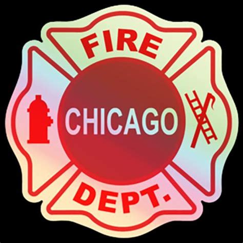 Chicago Fire Department Maltese Decal Sticker Holographic Size 3 4757859405