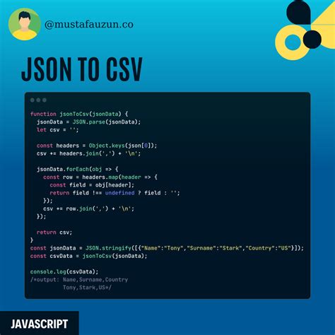 javascript json to csv mustafa ateş uzun blog