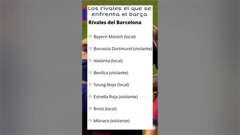 Los Equipos Que Se Enfrenta El Barça En La Champions Youtube