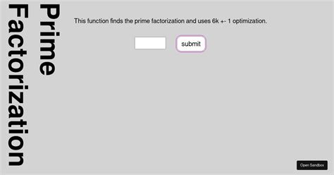 Prime Factorization Function Ts Codesandbox