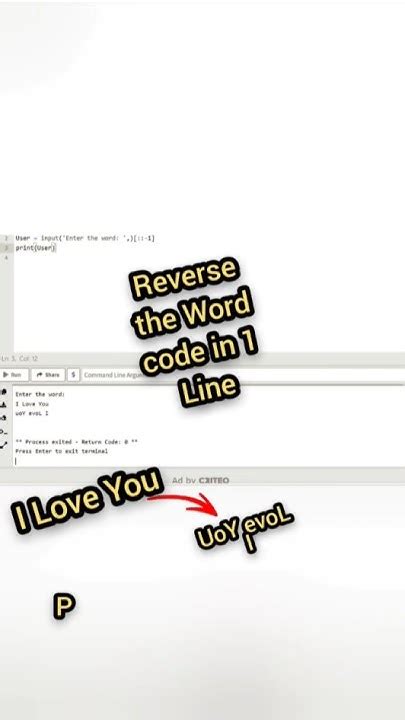 How To Write Code For Reverse The Word Python Youtube