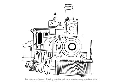 How To Draw Steam Locomotive Trains Step By Step
