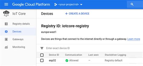IoT Using Cloud IoT Core To Connect A Microcontroller ESP To The Google Cloud Platform