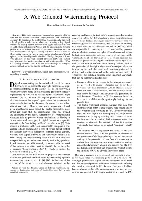 Pdf A Web Oriented Watermarking Protocol