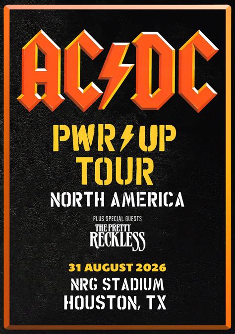 Acdc Power Up Pwr Up 2026 Tour Houston Nrg Poster