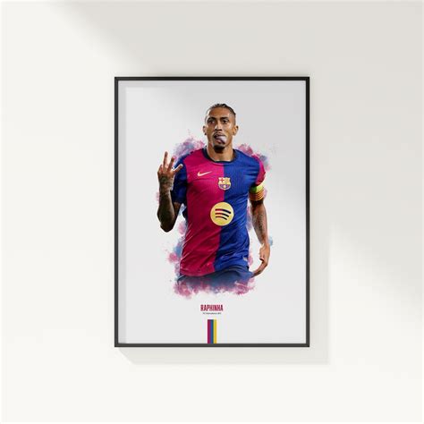 Raphinha Poster Football Poster Soccer Poster Sports Poster Fc Barcelona Wall Art Decor