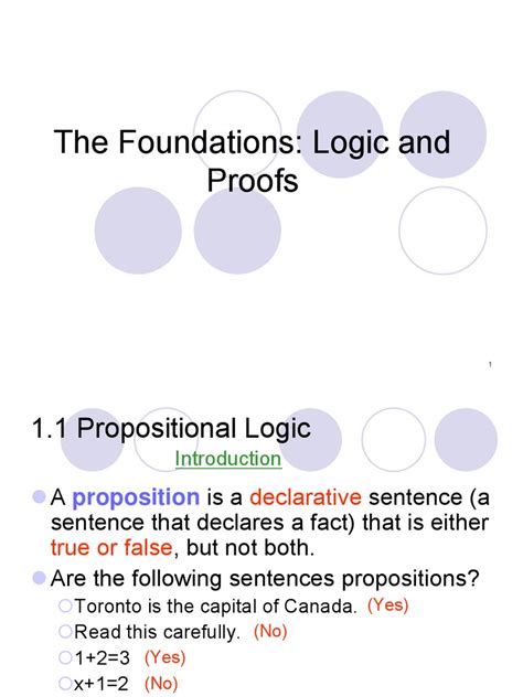 The Foundations Logic And Proofs Pdf If And Only If Proposition