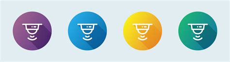 Sensor Line Icon In Flat Design Style Motion Security Signs Vector