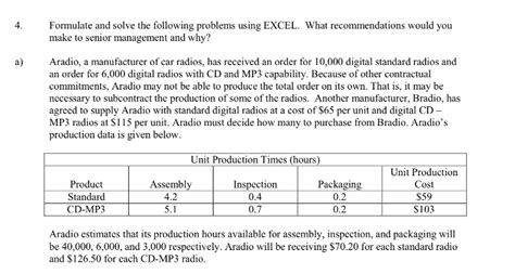 formulate and solve the following problems using
