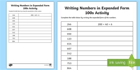 Writing Numbers In Expanded Form S Worksheet Worksheet Expanded Form
