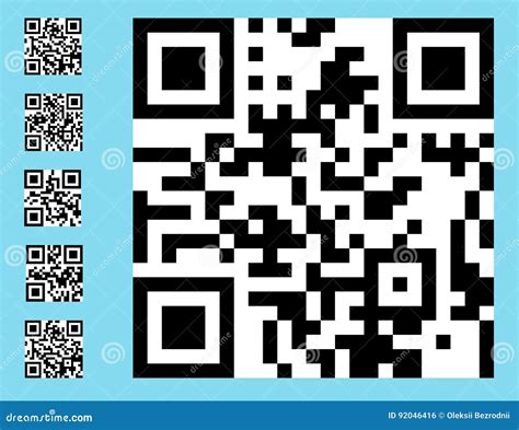 Qr Code Set Stock Vector Illustration Of Black Mobile 92046416