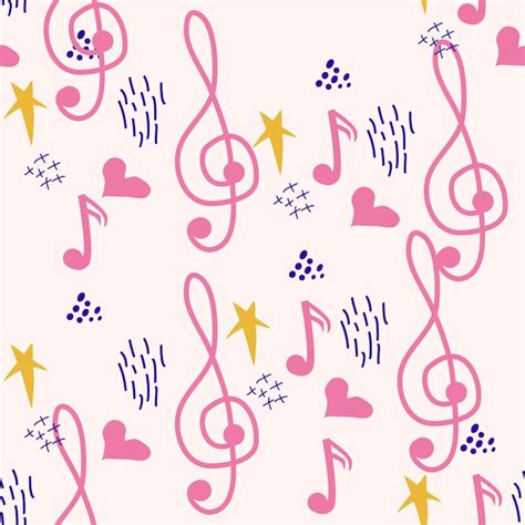 Premium Vector Treble Clef Notes Heart Stars Abstract Elements