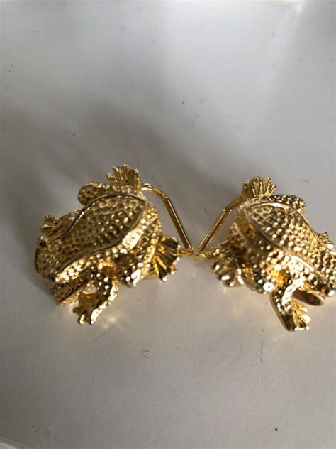 Vintage Signed Mimi Di N Belt Buckle Small Frogs Gem
