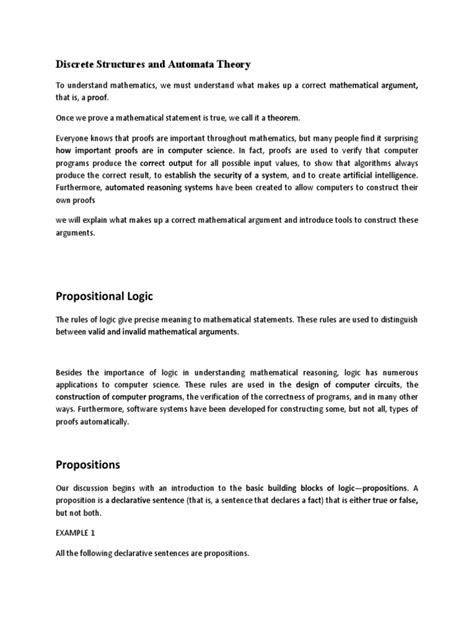 discrete structures and automata theory propositional logic pdf