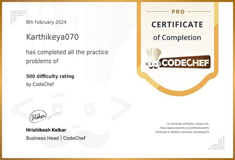 Codechef Certificate Karthikeya070 Karthikeya Bendi