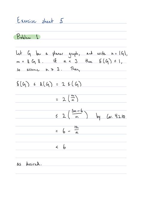 Exercise Sheet 5 Solutions Graph Theory Studocu